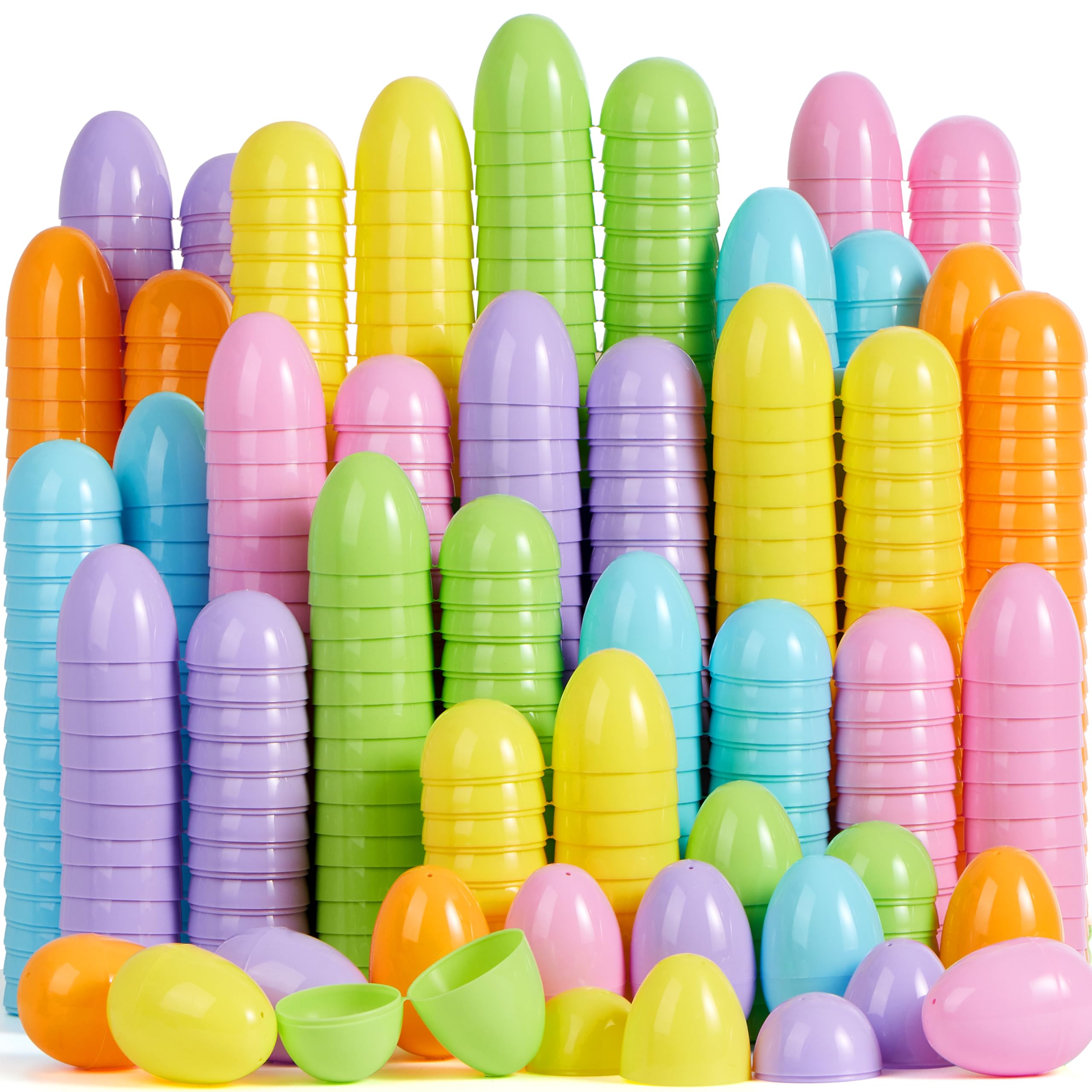 JOYIN 3.15" Pastel Easter Eggs, 25PCS Large Plastic Eggs, Empty ...