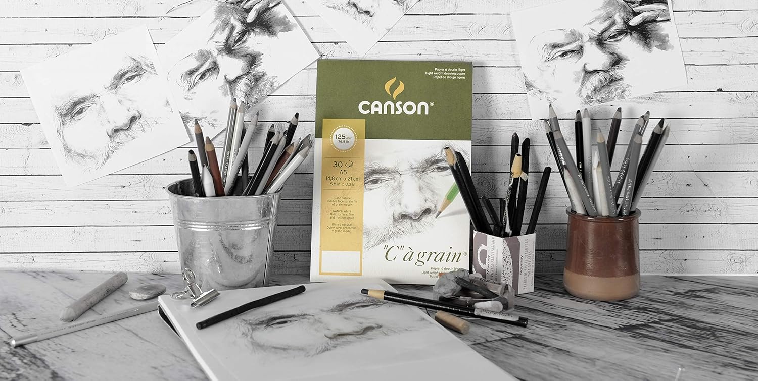 Canson C a Grain 125gsm Lightweight drawing paper, fine grain texture ...