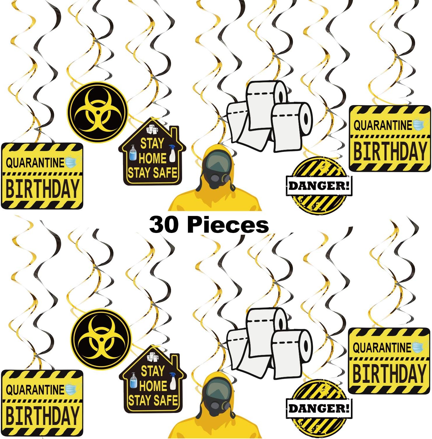 Quarantine Birthday Party Decorations Birthday Hanging Swirls Theme ...