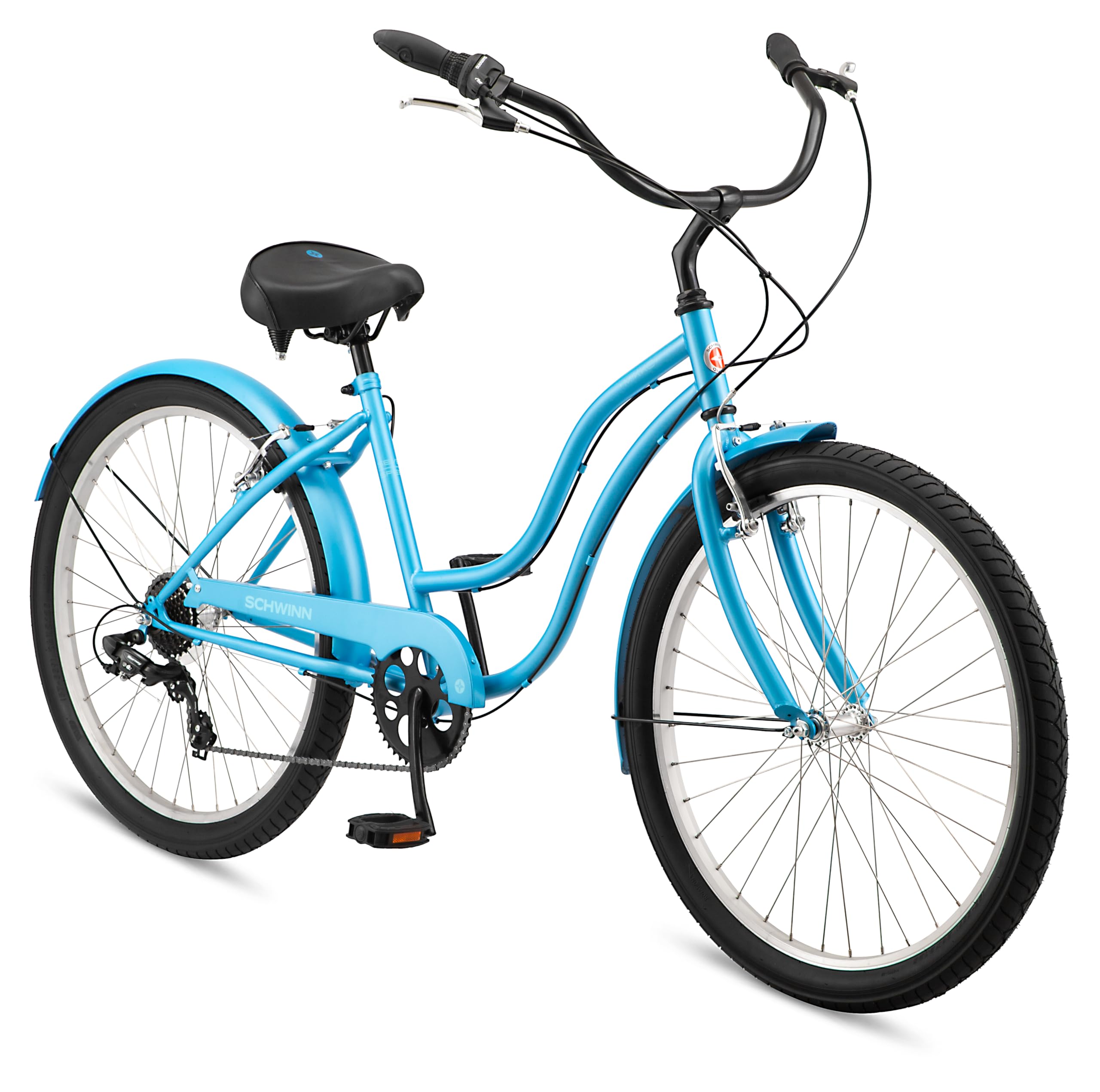 Schwinn Mikko 7 Cruiser Bike, 26 Inch Bike for Women and Men, 7-Speed Beach Cruiser Bicycle ...
