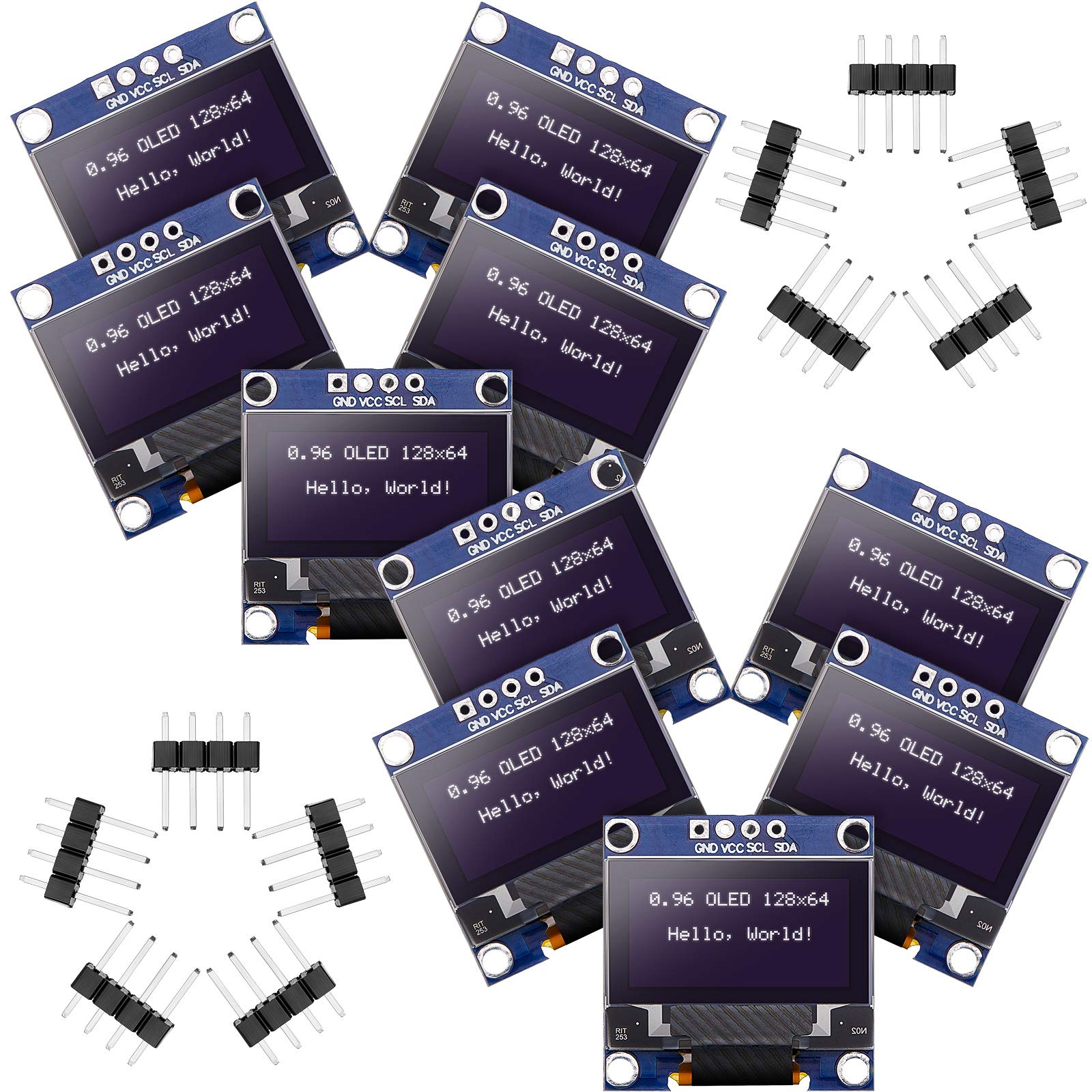 Mua Frienda 10 Pieces I2C OLED Display Module OLED Display Screen ...