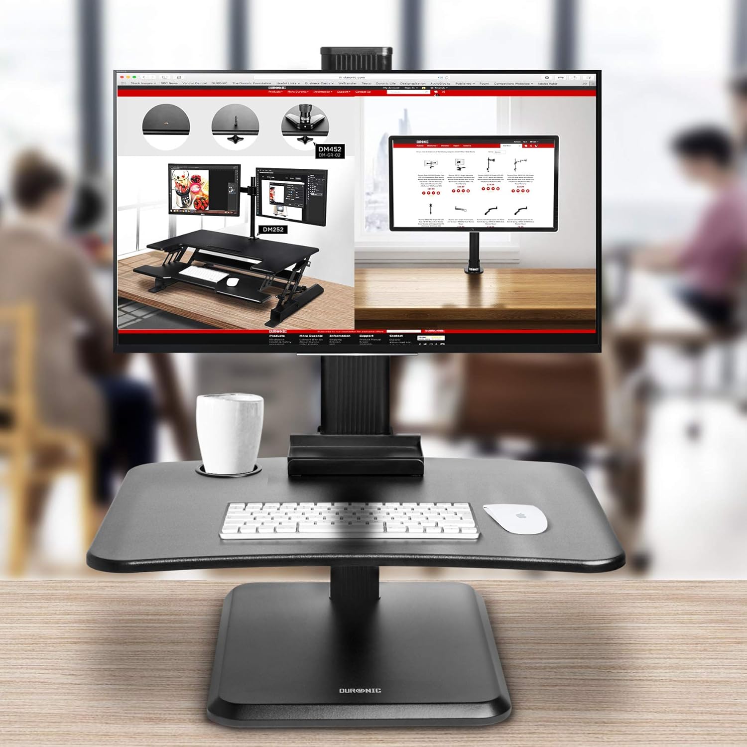 Duronic Sit-Stand Desk DM05D14 | Height Adjustable Office Workstation ...