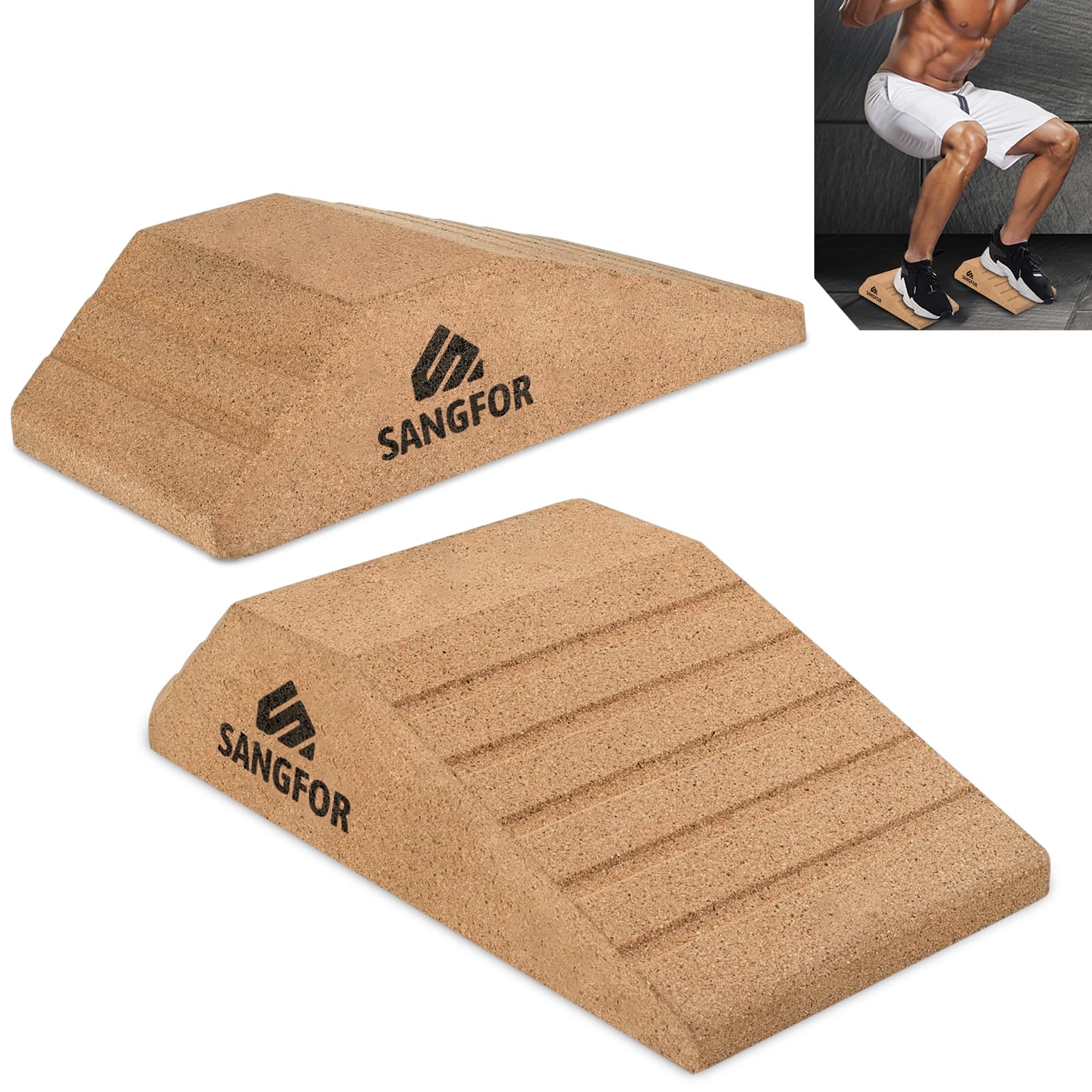 Squat Wedge, High Density Cork Squat Wedge Block with Large Load ...