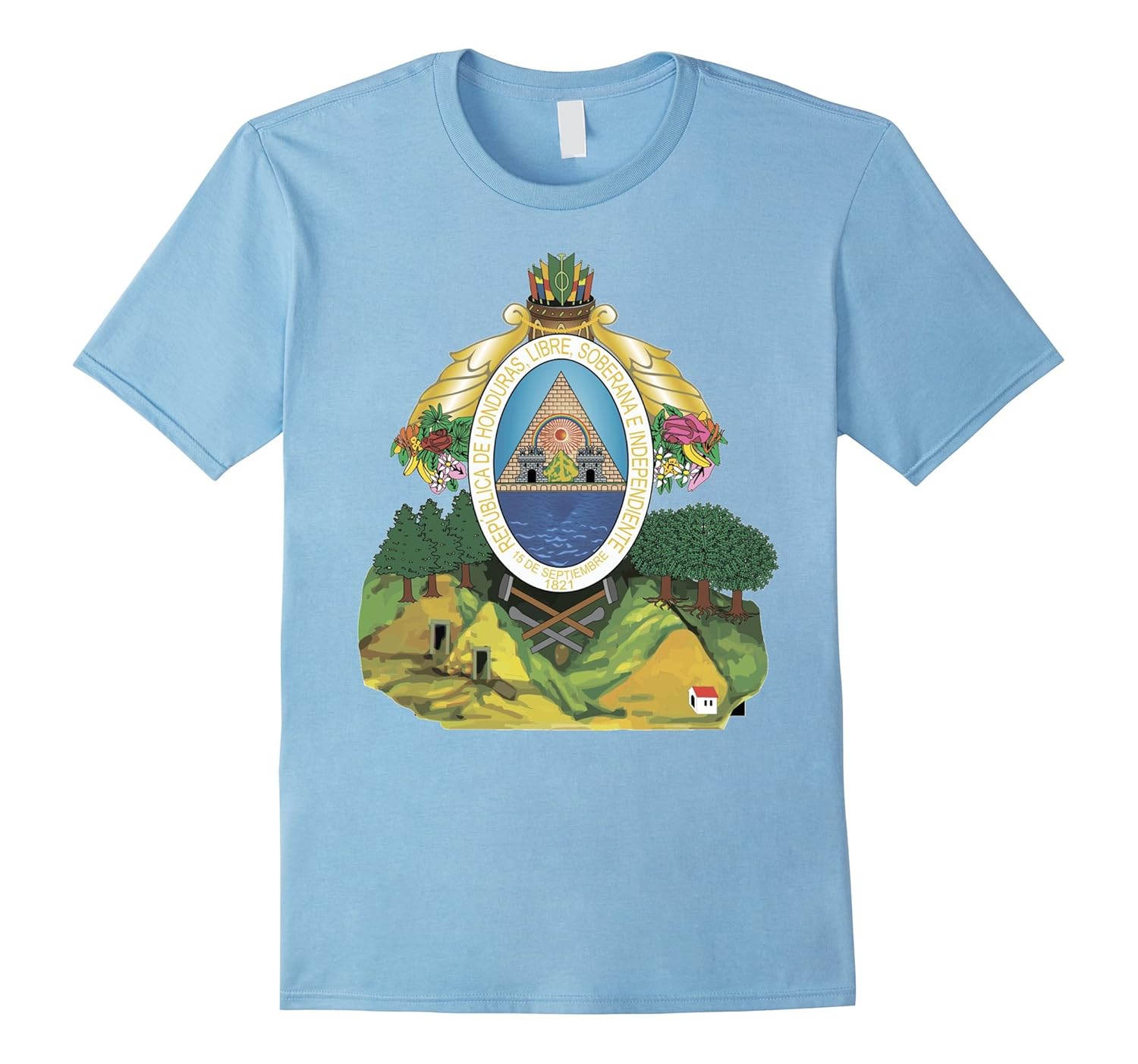 Honduras Coat Of Arms T Shirt National Honduran Emblem tee-BN – Banazatee