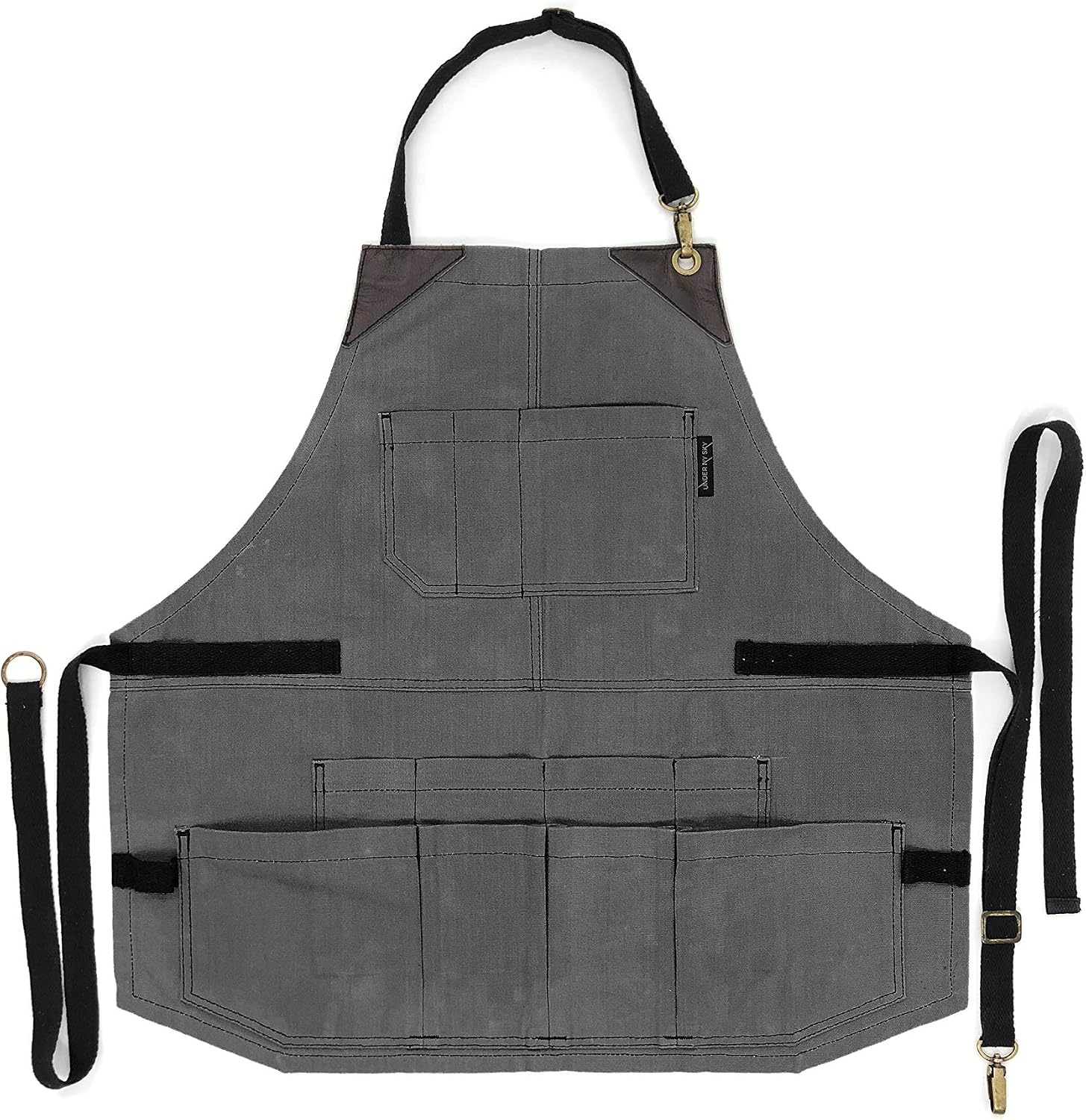 Under NY Sky Tool - Delantal gris – lona encerada resistente, refuerzo ...