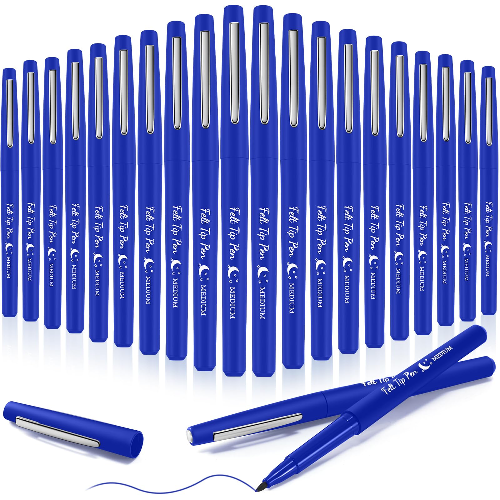 Fuyoooo 20 Pcs Felt Tip Pens 0.7mm Colored Felt Pens Marker Medium ...