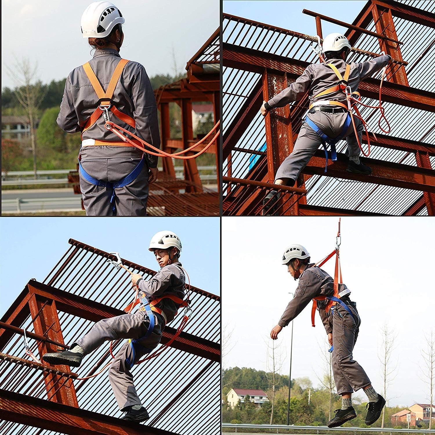 Full Body Safety Harness Kit, Fall Arrest 5-Point Harness Set, Aerial ...