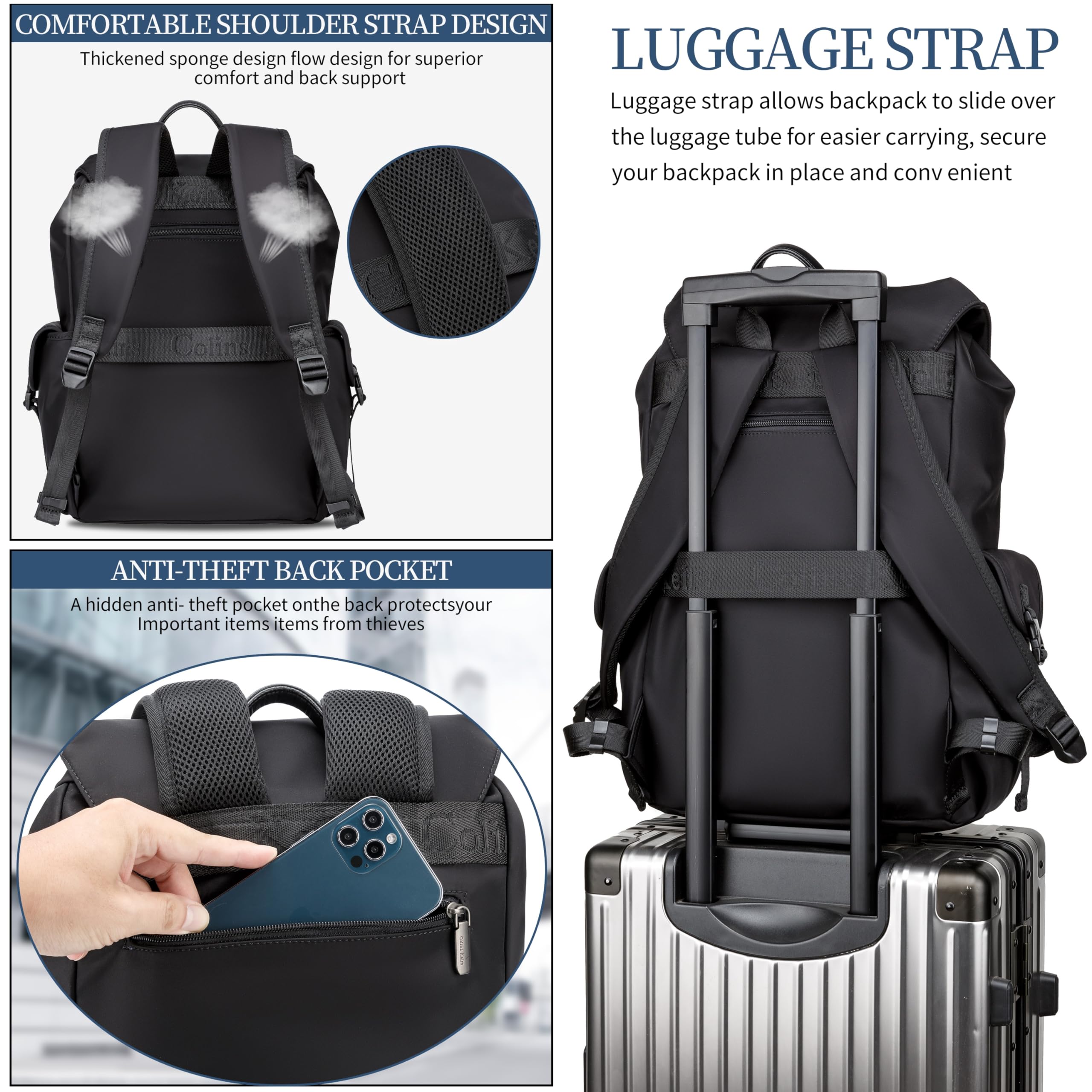 Mua 15.6 inch laptop backpack, drawstring anti-theft waterproof tech ...