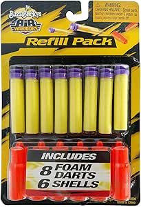 Amazon.com: Buzz Bee Toys 8 Dart & 6 Shell Refill Pack for Double Shot ...