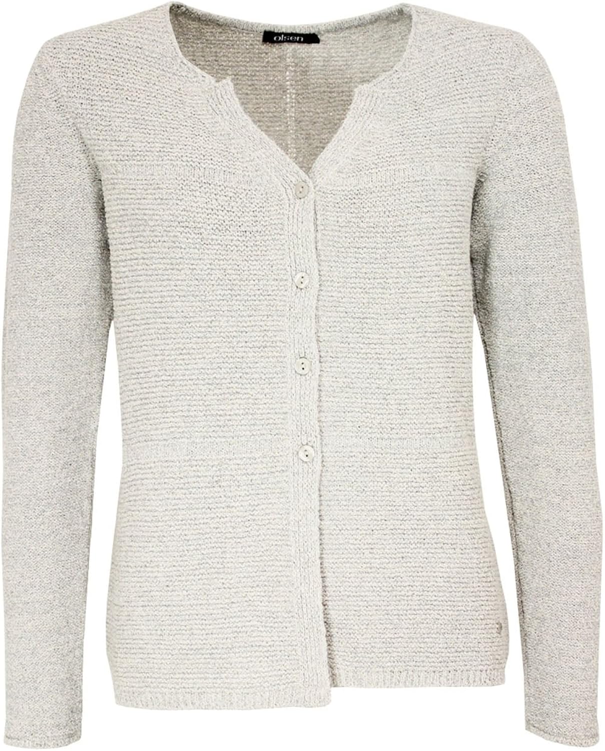 Olsen Damen Cardigan Long Sleeves_11002316 Strickjacken, Grau (Pearl ...
