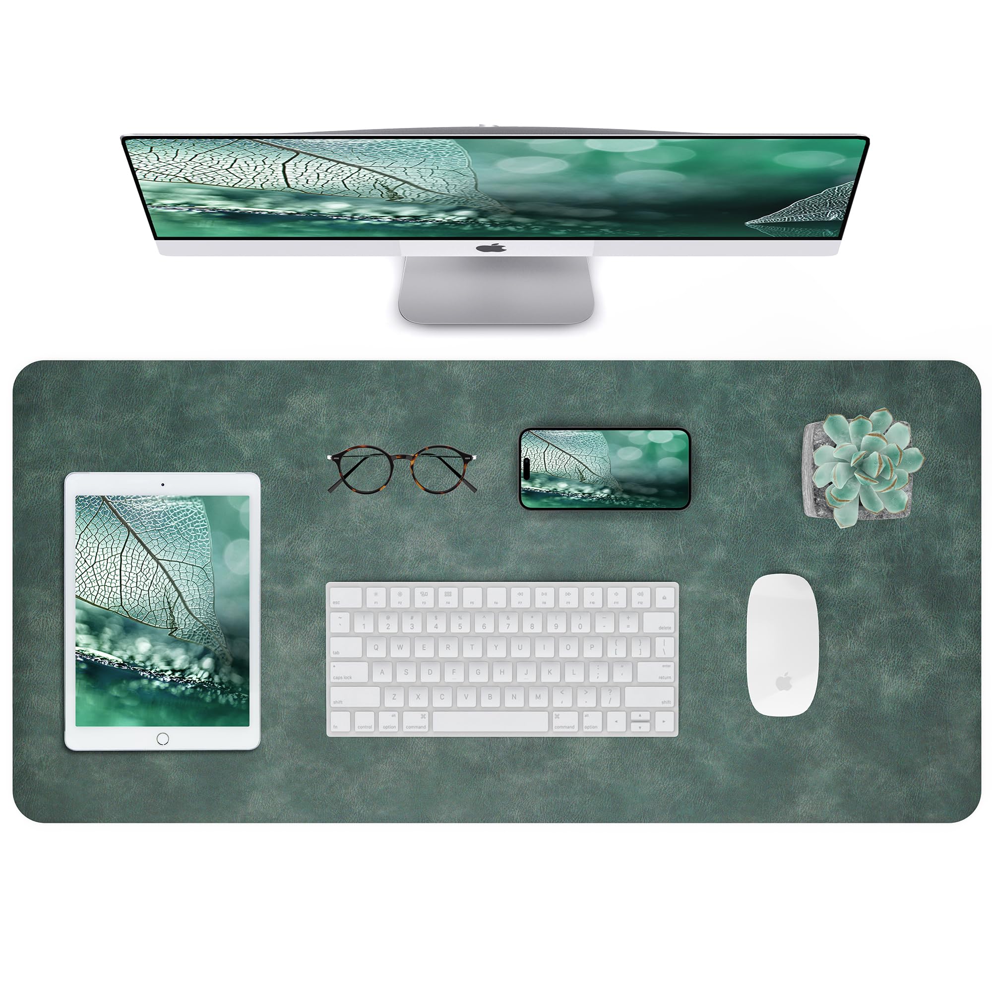 Leather Desk mat, Double-Sided Desk mat, Waterproof Leather Desk pad ...