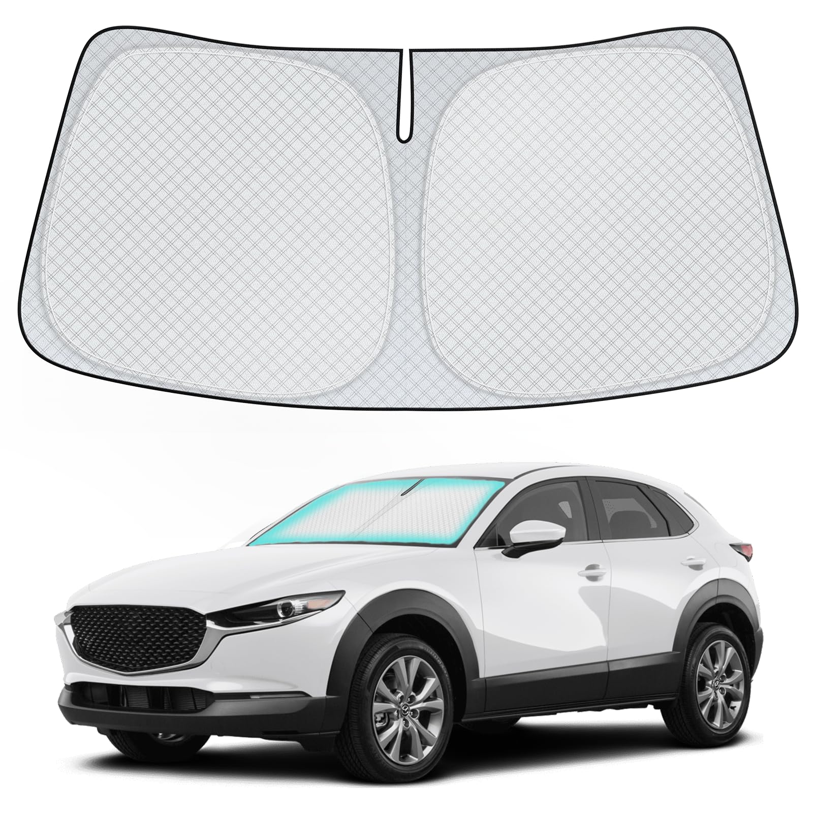 INSAUTO Windshield Sun Shade for 2019-2024 2025 Mazda CX30 CX-30 Accessories, [Upgraded 7-Layer ...