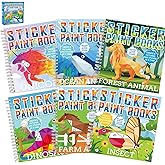 Amazon.com: 4 Pcs Christmas Paint by Sticker Books for Kids Ages 4-8 ...