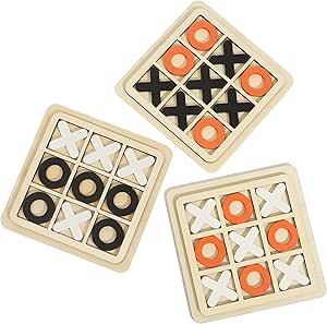 Amazon.com: Tic Tac Toe XO Wooden Board Games Desk Toys 3 Pack ...