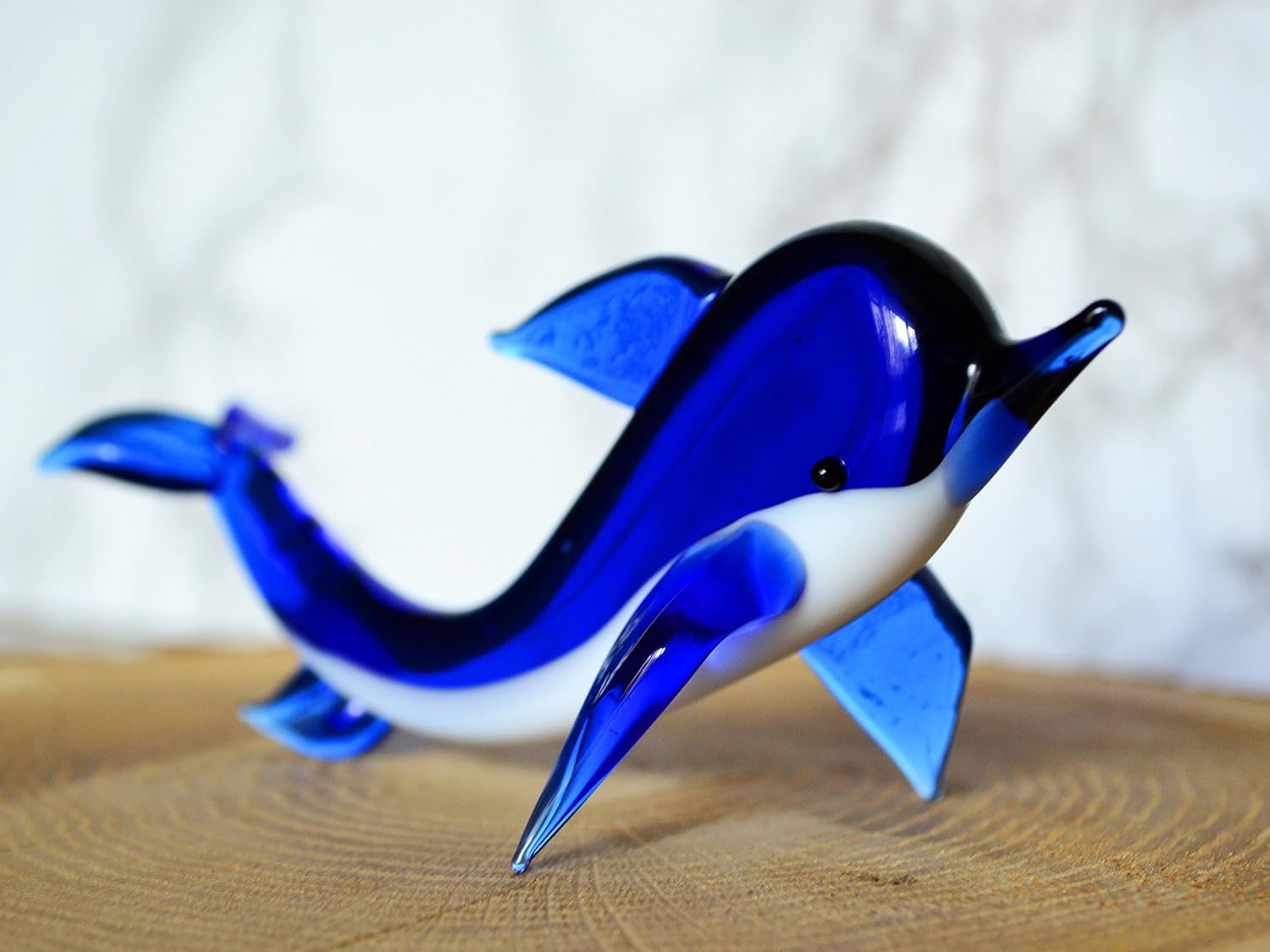 Amazon.com: Blue Glass Dolphin Figurine Sea Animals Glass Dolphins Gift ...