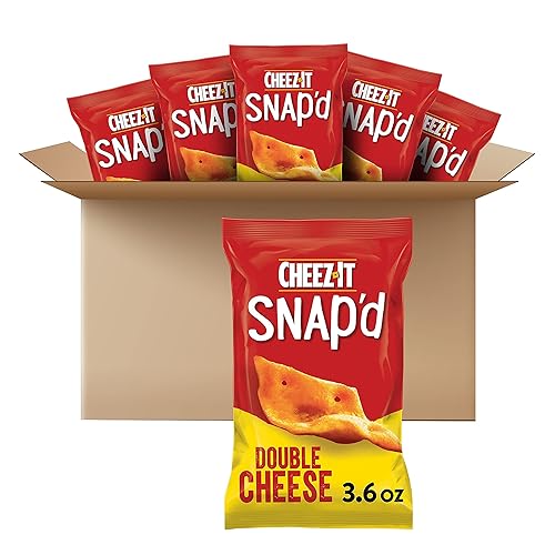 Cheez-It Snap'd Cheese Cracker Chips, Thin Crisps, Lunch Snacks, Double ...