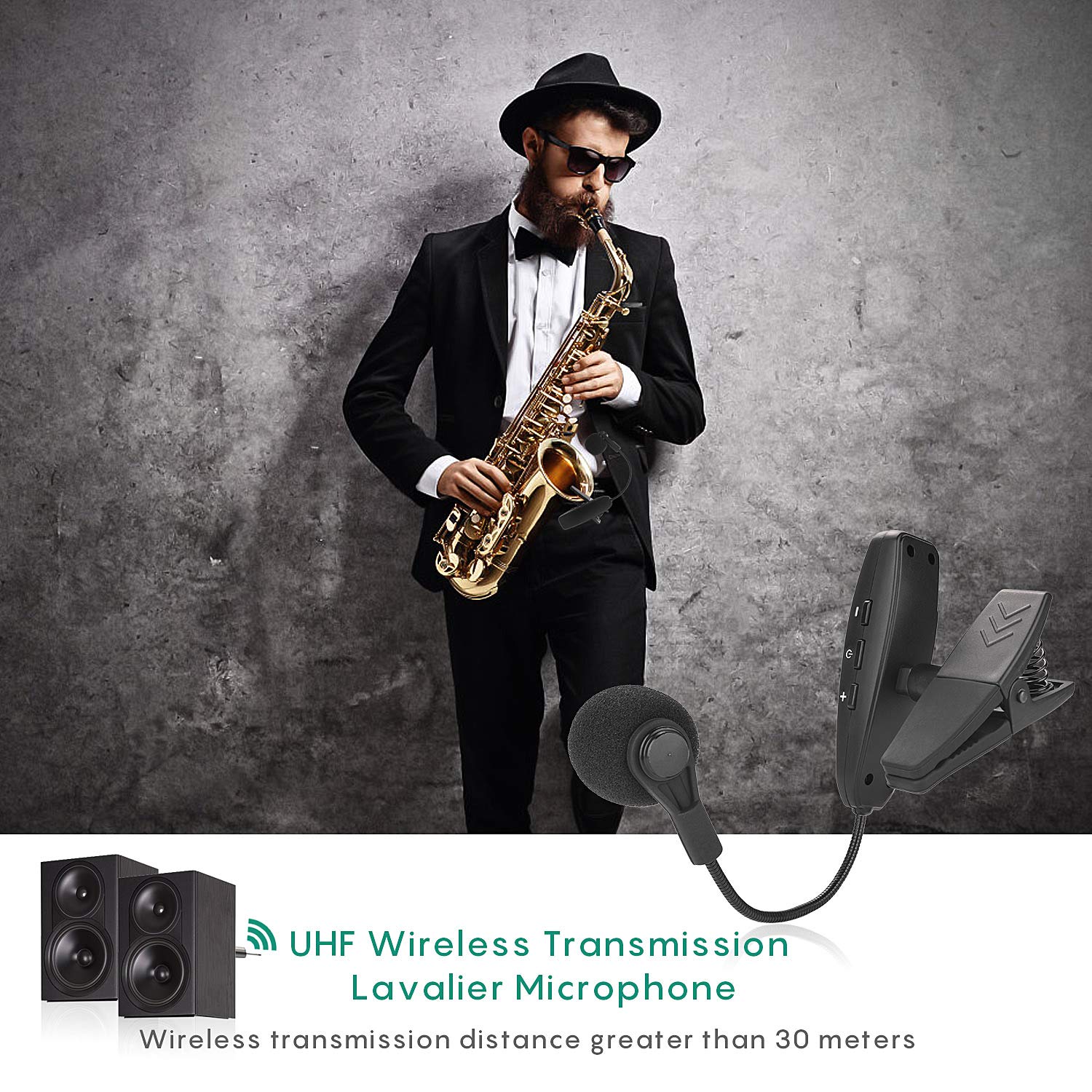 Mua Wireless Instrument Microphone,UHF Clip Condenser Mic,for Horns ...