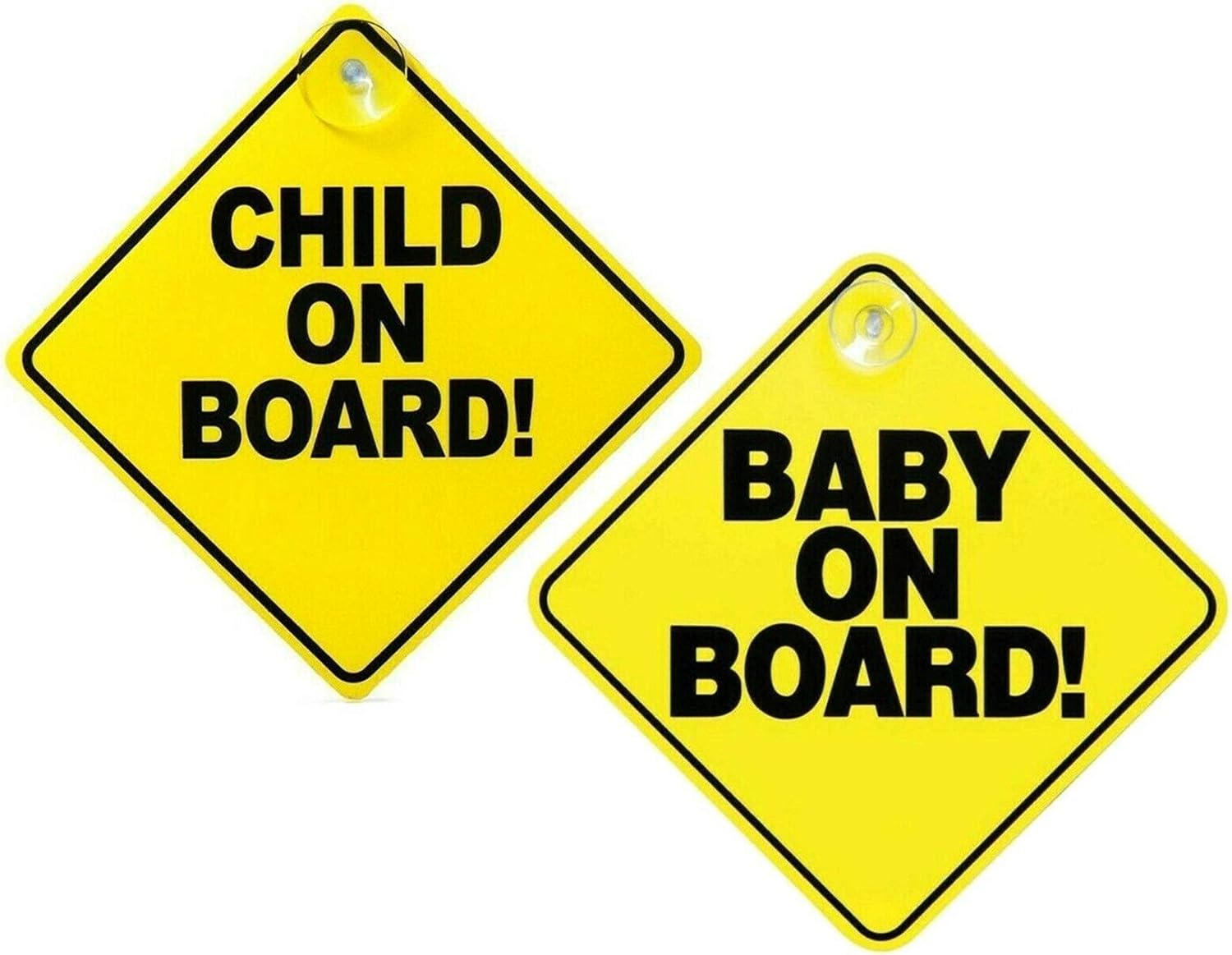 Max Solutions 2pack Baby On Board Child on Board Signs Bright Yellow ...