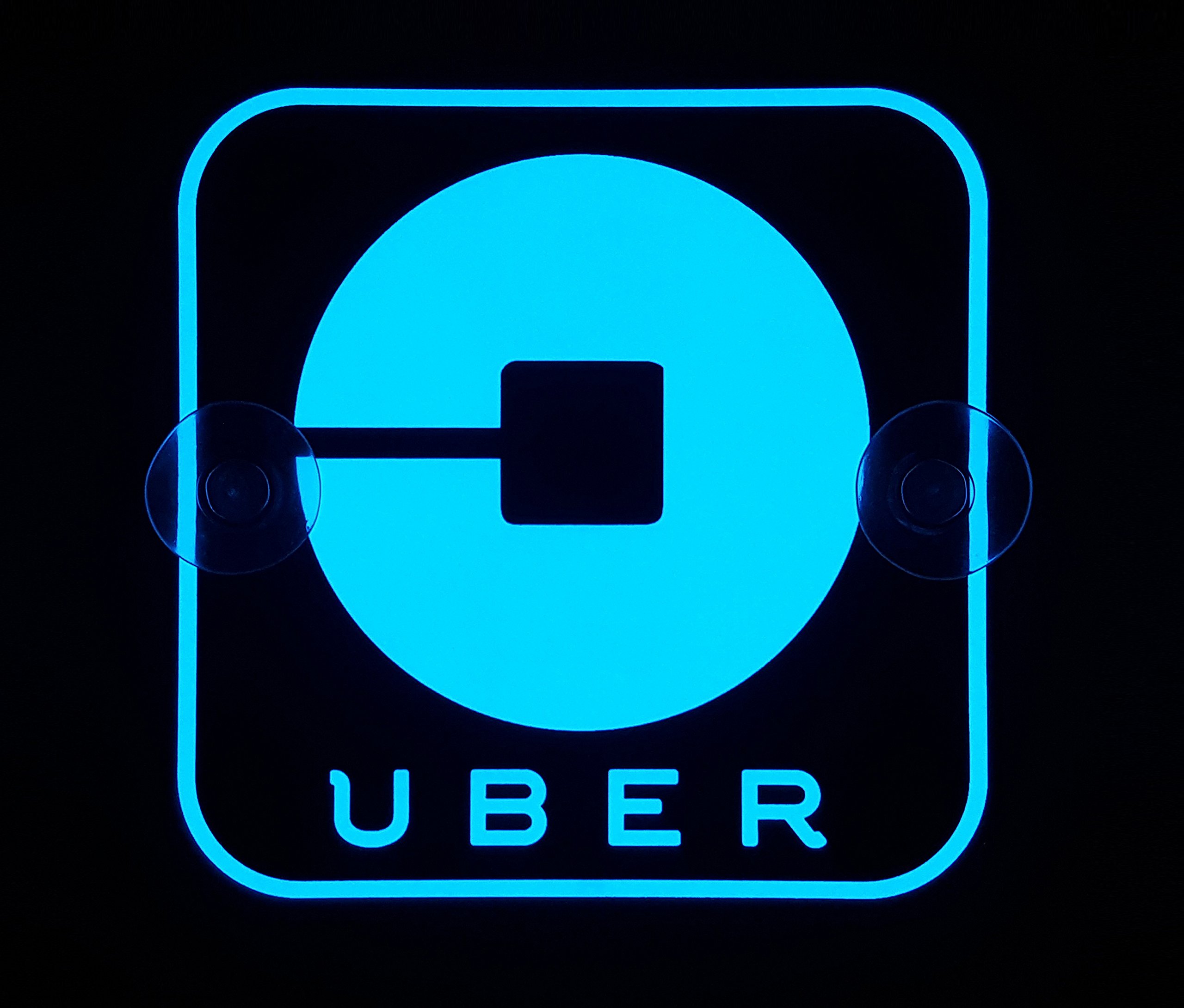 Uber Light Wireless Light Up Illuminated Blue Glowing Car Sign With ...