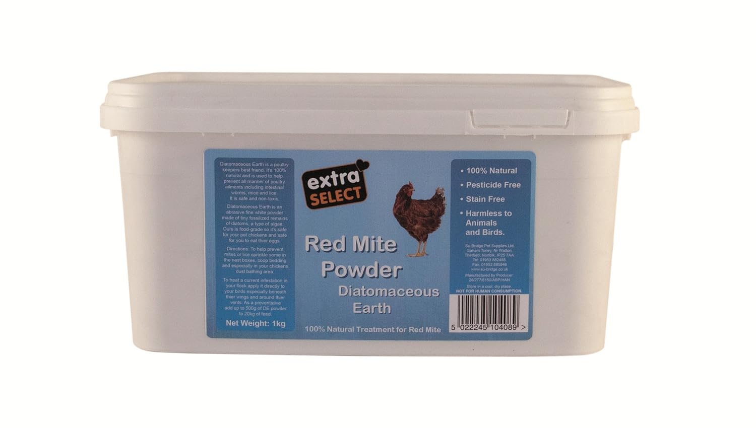 Extra Select Red Mite Powder Bucket, 1 kg: Amazon.co.uk: Pet Supplies