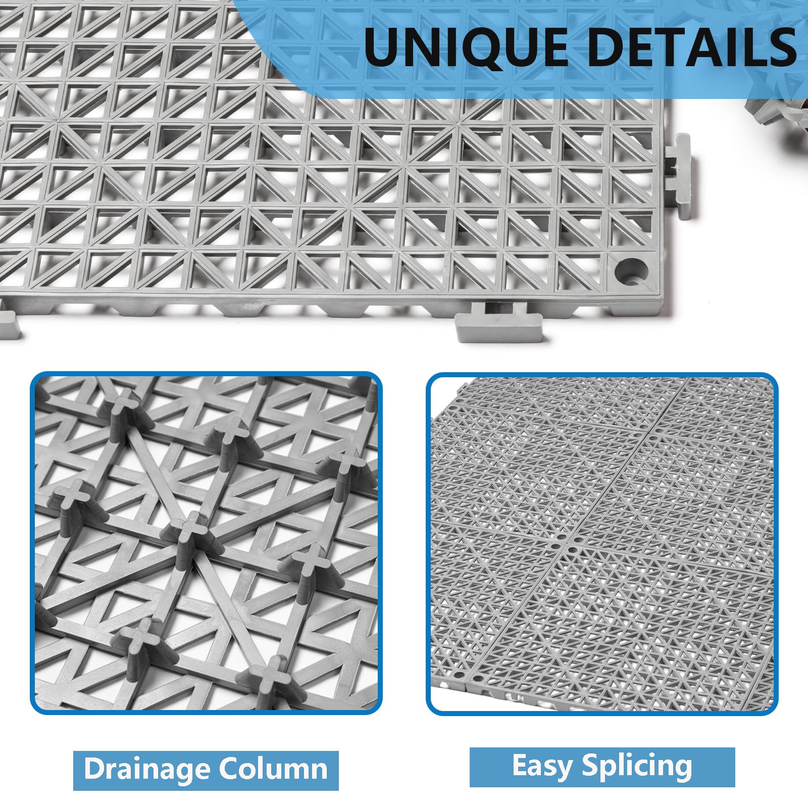Mua 12” x 12” Drainage Interlocking Floor Tiles, 12 Pack Non-Slip Pool ...