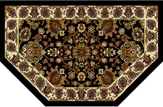 Amazon.com : Bold Black Classic Design Lodge Fireplace Hearth Rug Mat ...