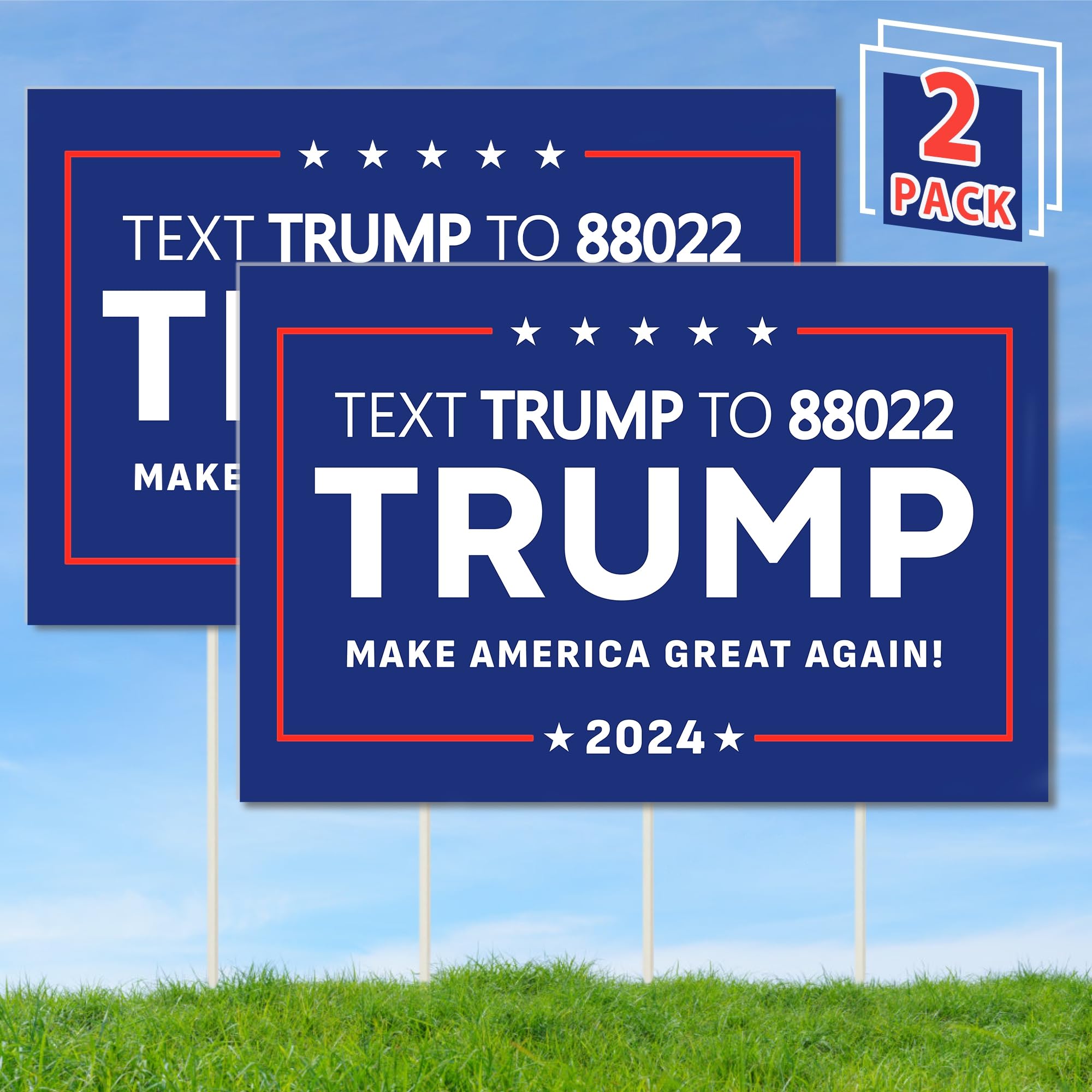 TISTON Trump 2024 Yard Sign, 2 Pack Trump Make America Great Again Yard ...