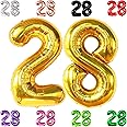 Amazon.com: KatchOn, Gold 28 Balloon Number - 40 Inch | Gold 28 ...