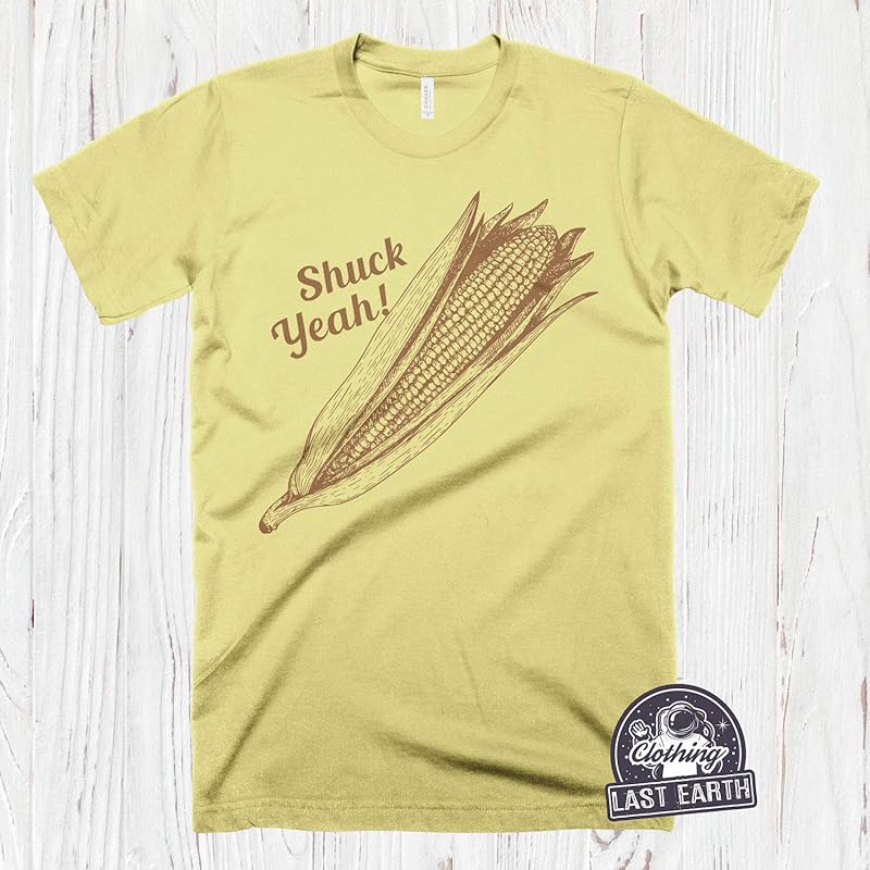 Amazon.com: Shuck Yeah T-Shirt Funny Corn Shirt Vegan Shirt Vegetarian ...