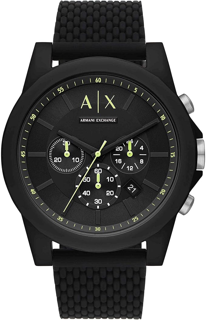 Amazon.com: AX Armani Exchange Men's Quartz Watch with Silicone Strap ...
