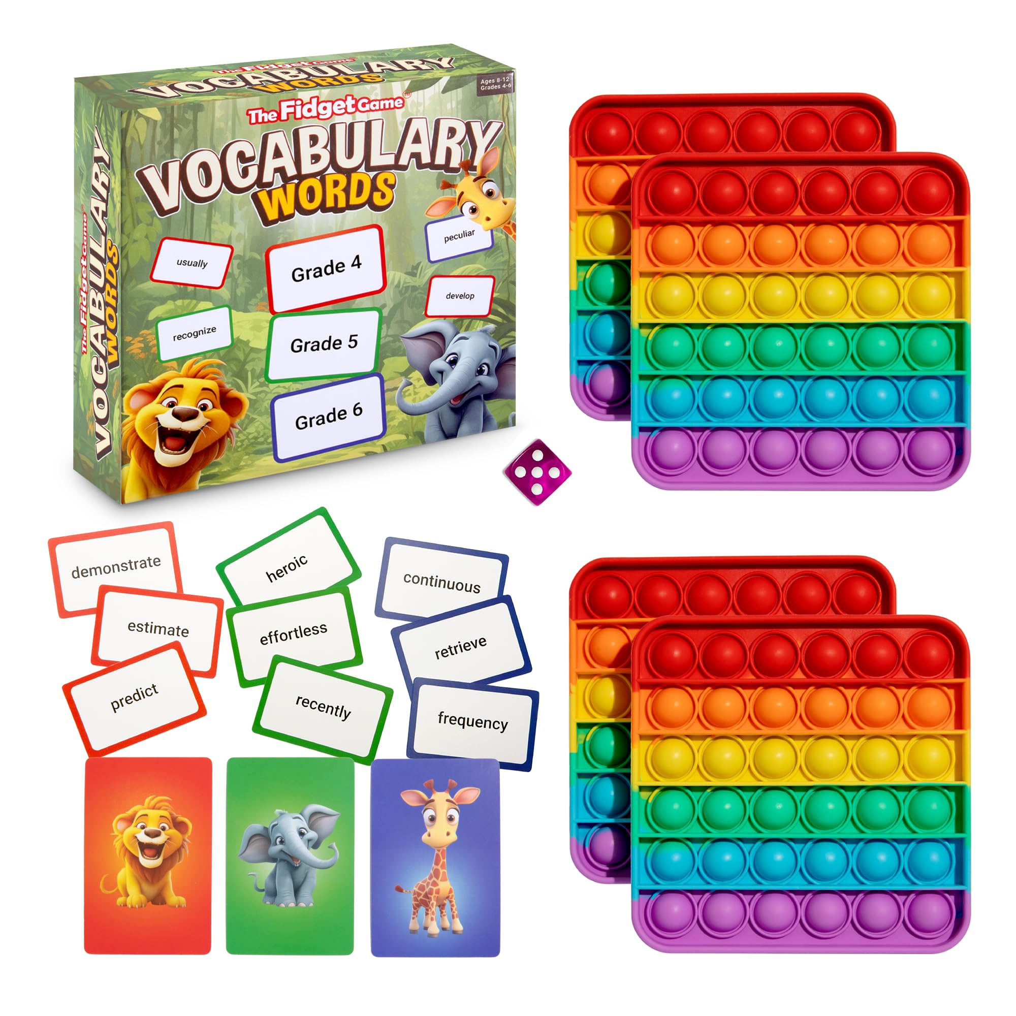 The Fidget Game Vocabulary Words Flash Card Game, Grade 4-6 Ages 8-12 ...