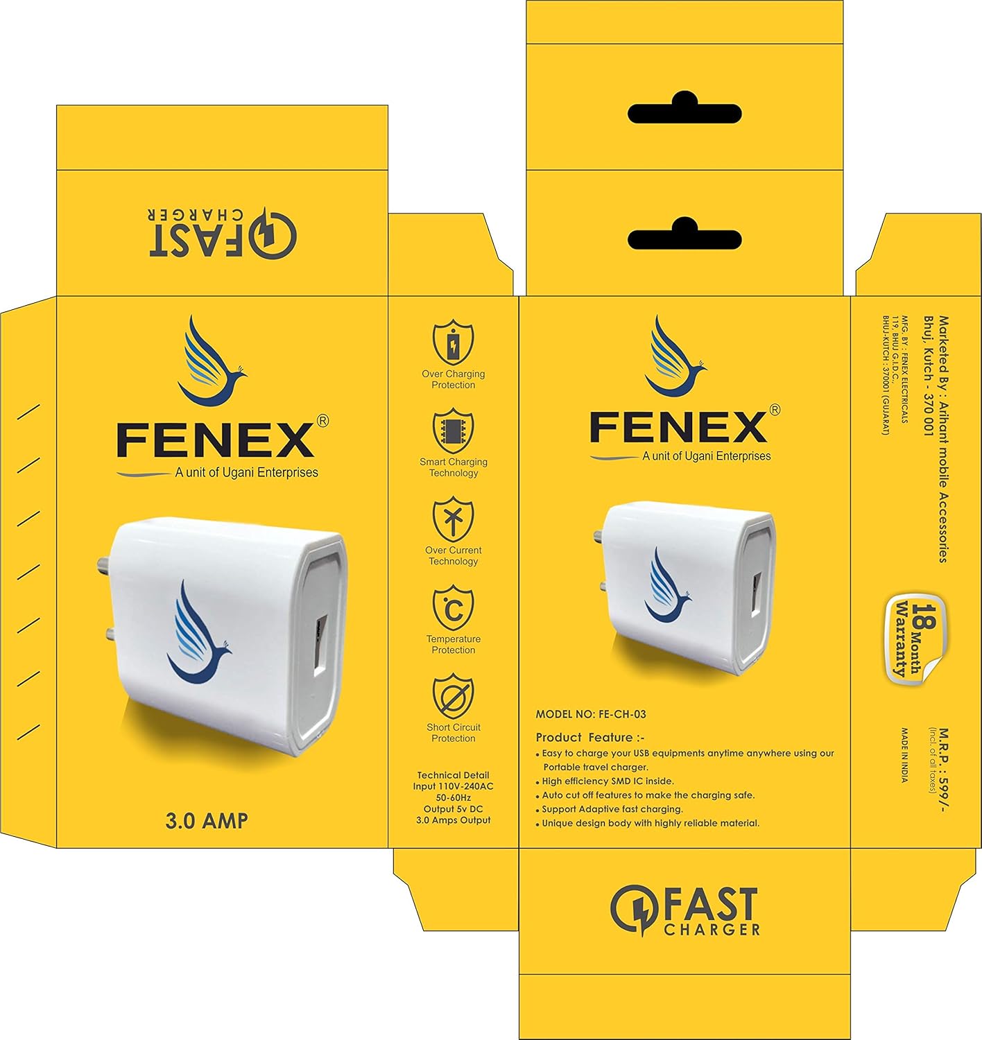 FENEX 3.0AMP Fast Charger: Amazon.in: Electronics