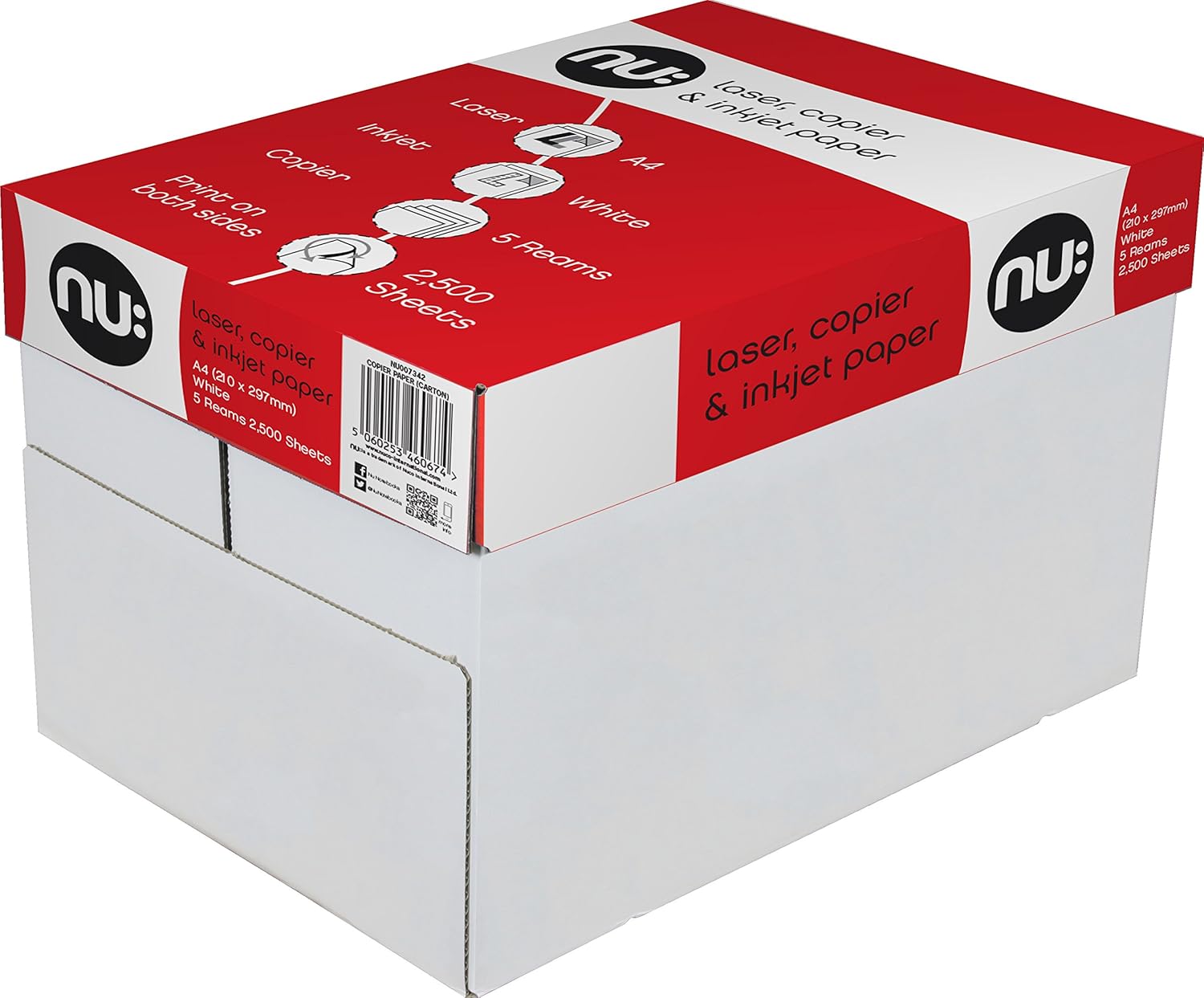 Nu A4 Copier Paper Box Of 5 Reams Amazon co uk Office Products