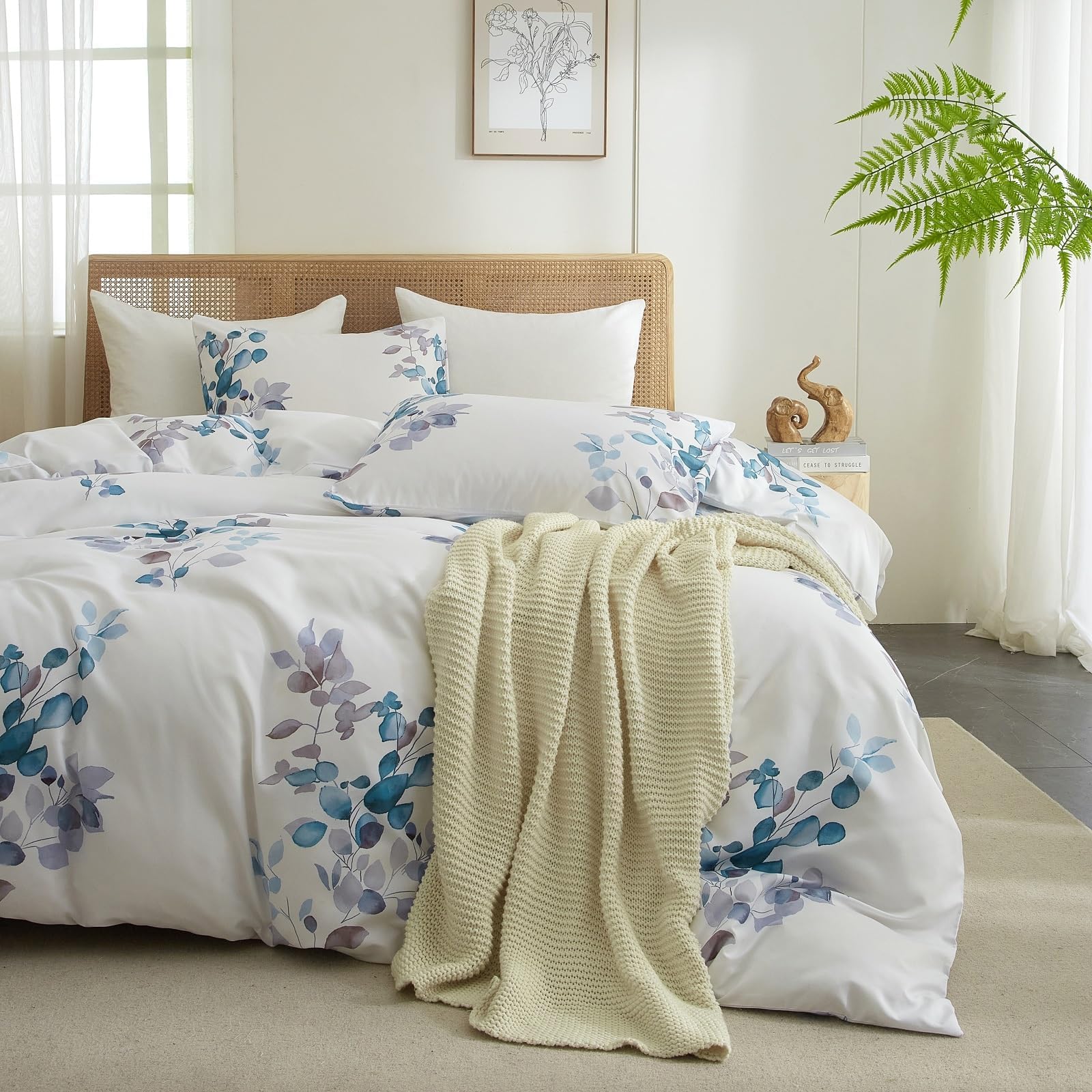 Vintage Style Floral Botanical Comforter Set Queen Chic Garden Floral ...
