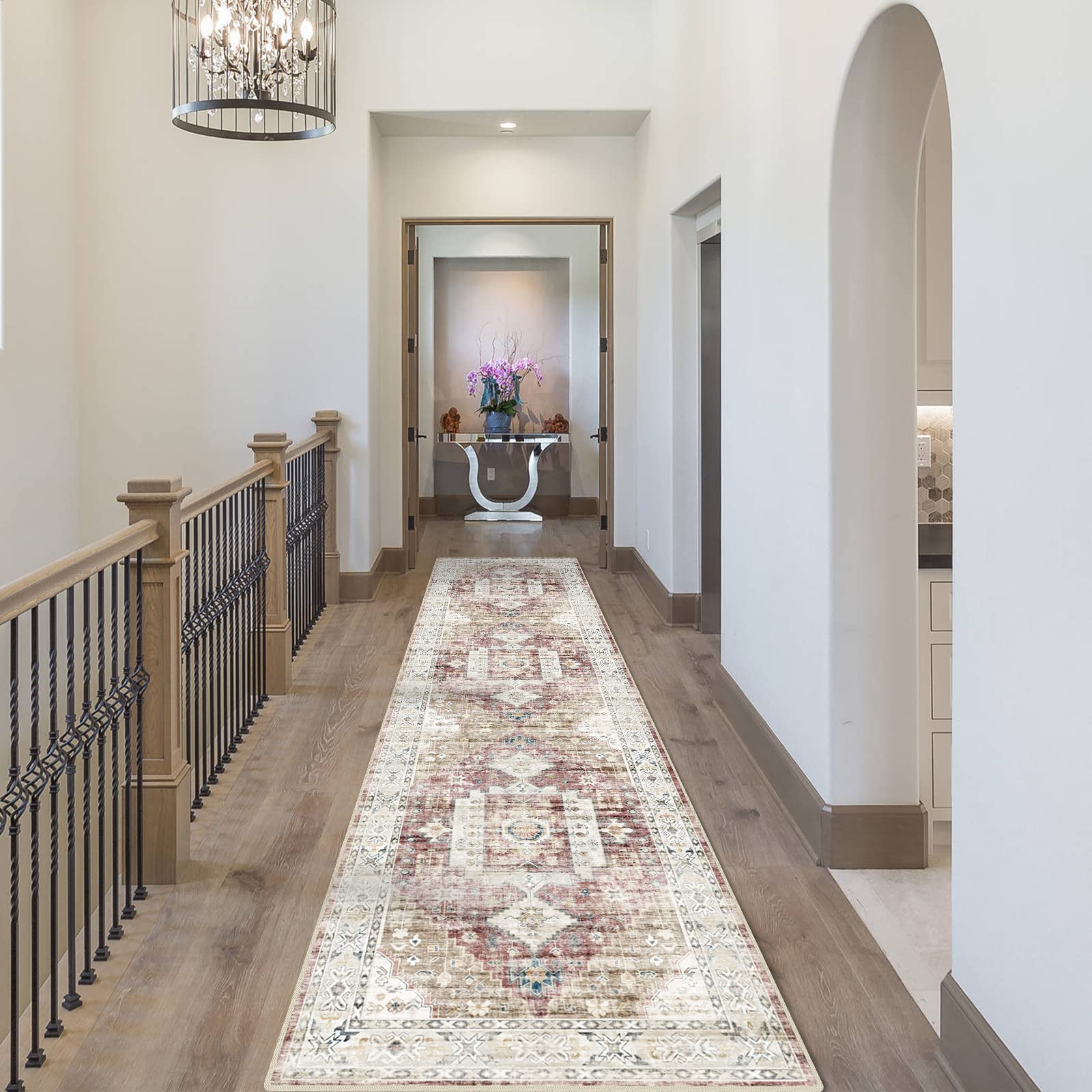 RUUGME Washable Runner Rug 2'6x10 - Vintage Kitchen Area Rug Stain ...