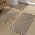 Amazon.com: YIHOUSE Brown Bathroom Rug Sets 3 Piece, Dark Beige ...