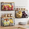 Amazon.com - GGIU Wire Fruit Basket for Kitchen Storage: Hanging Fruit ...
