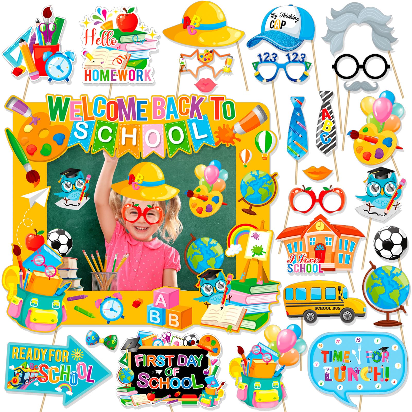 Mua HOWAF Back to School Photo Booth Props Kit, 1 Welcome Back School ...