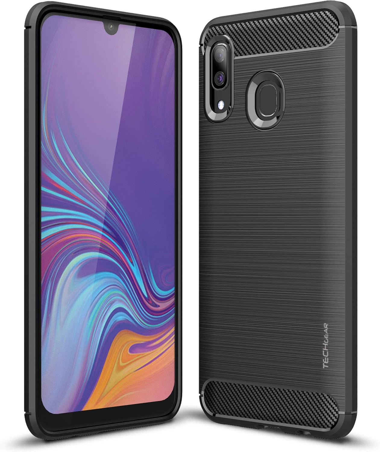 TECHGEAR Galaxy A40 Carbon Fibre Case Flexible: Amazon.co.uk: Electronics