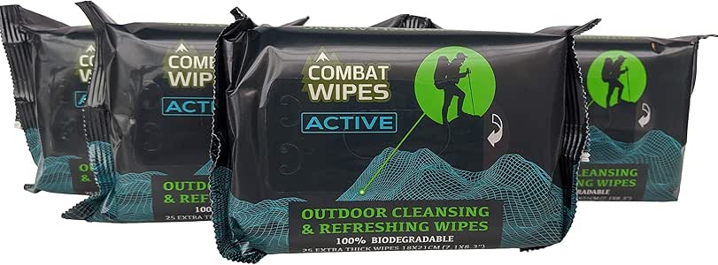 Amazon.com : Combat Wipes Active Outdoor Wet Wipes | Extra Thick ...