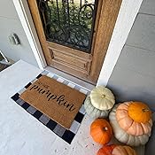 Amazon.com: Layered Outdoor Hey Pumpkin Mat Set - Coconut Coir (17-inch ...