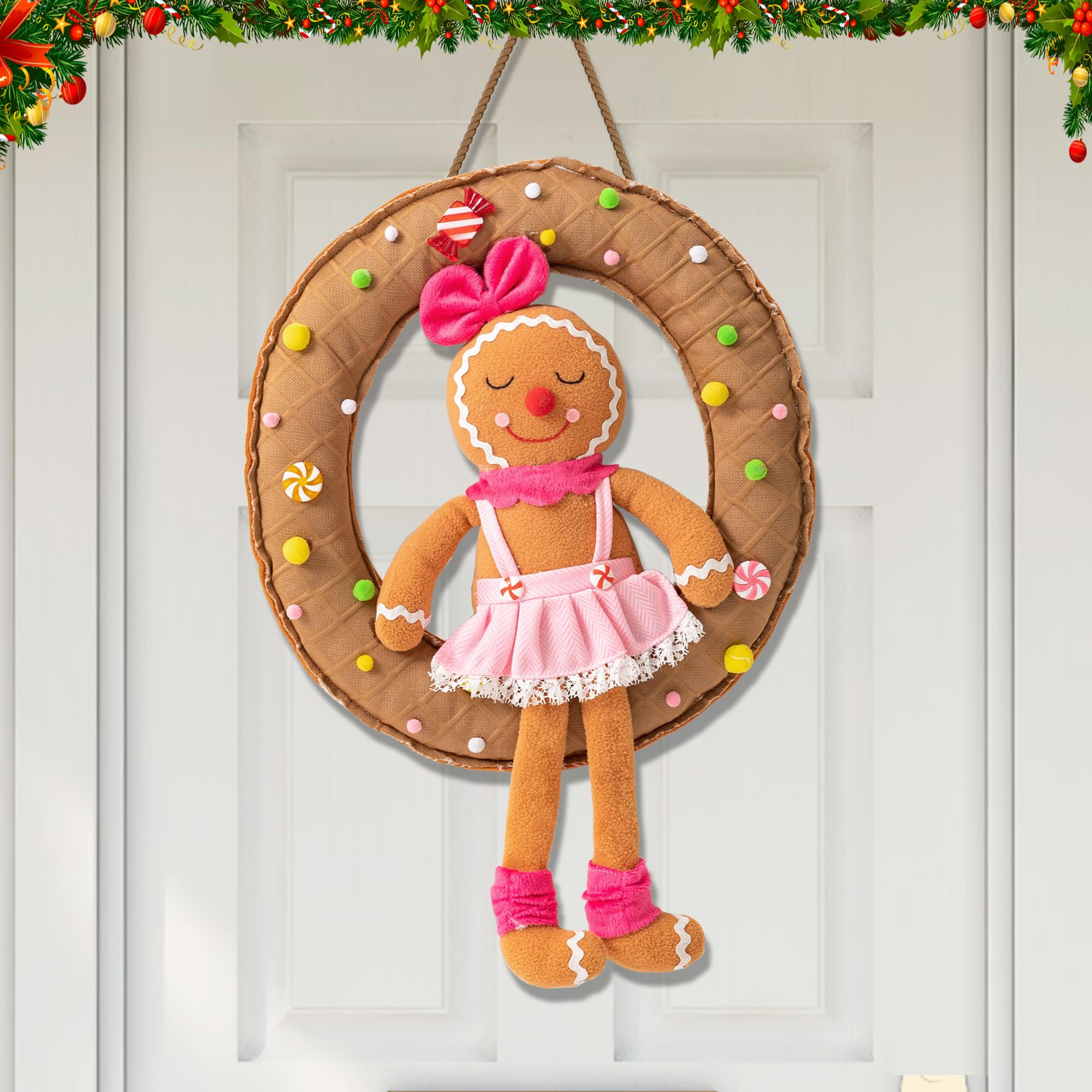 Colfiguorna Merry Christmas Door Decoration, Gingerbread Man Xmas ...