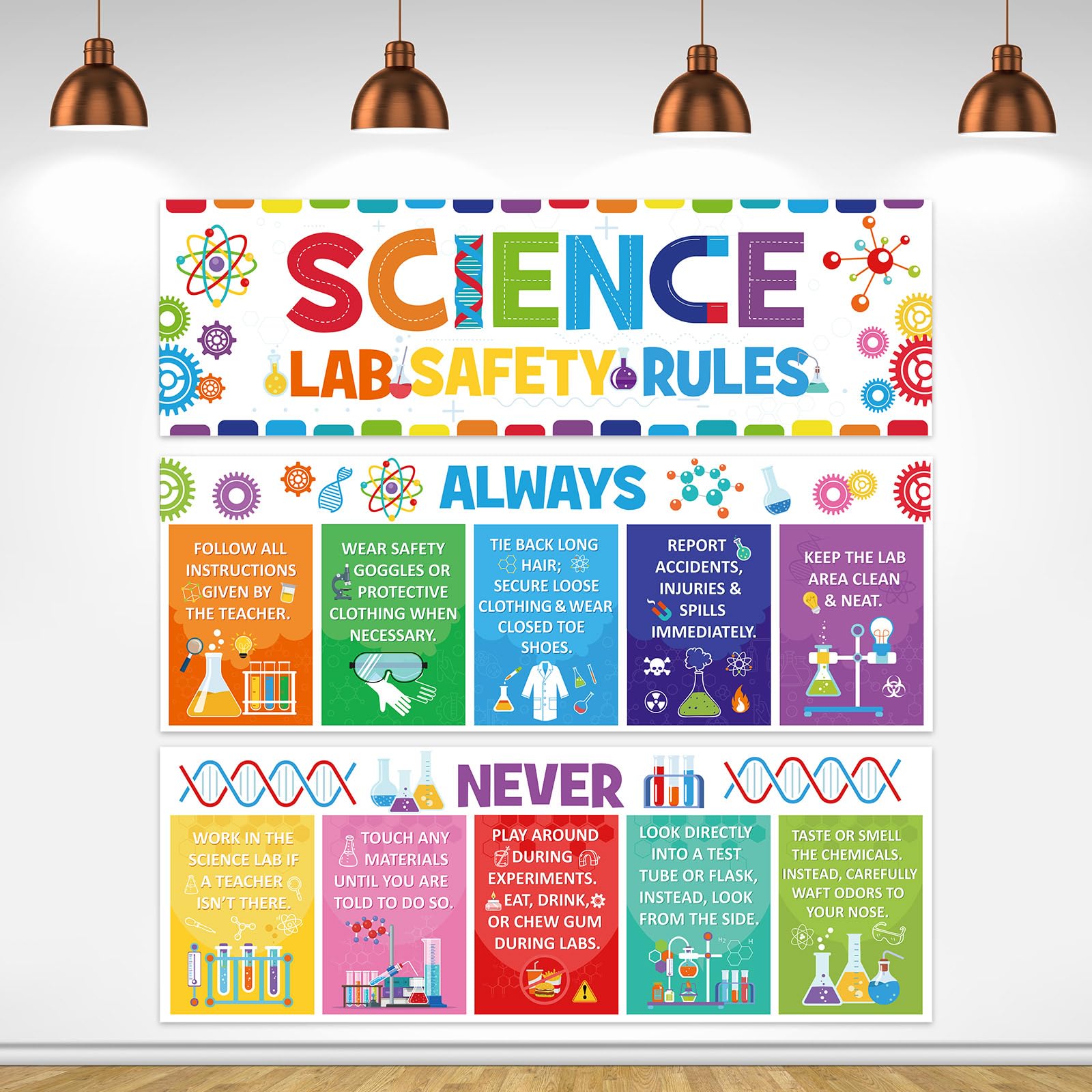 Mua Harloon 3 Pieces Science Lab Safety Rules Posters Science Classroom ...