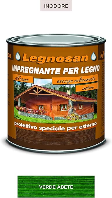 Veleca LEGNOSAN Verde abete - ml. 750 IMPREGNANTE PER LEGNO ALL'ACQUA ...