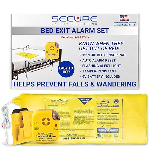Secure Bed Alarm for Elderly Adults - 12" x 30" Bed Pressure Sensor Pad ...