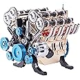 Amazon.com: TECHING Mini v8 Engine Model kit That Runs Mechanical Metal ...