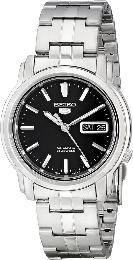 Seiko Men's SNKK71 Seiko 5 Automatic Stainless Steel Watch with Black ...