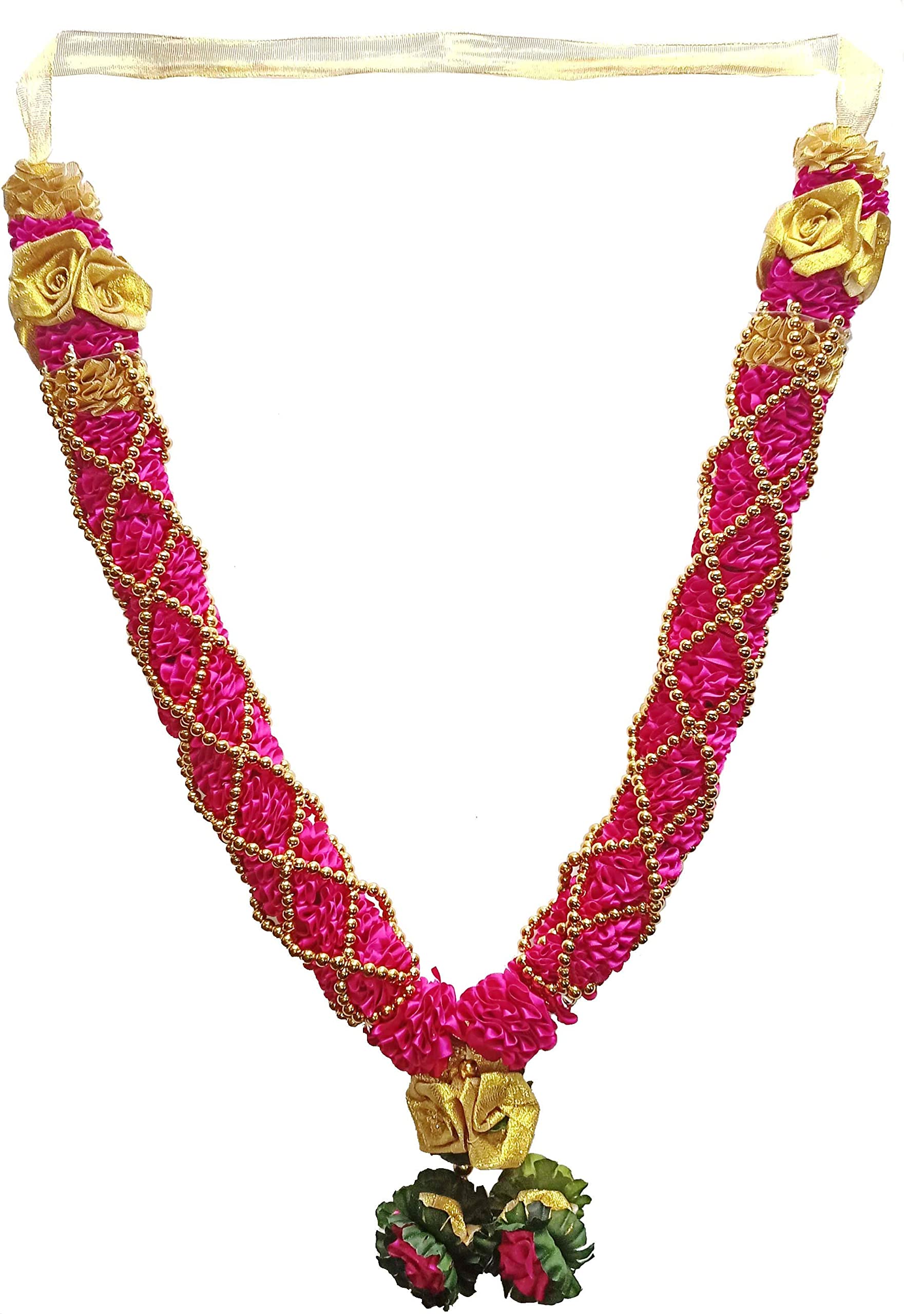 Grehge Indian Garland Haar Mala for Idol of 15 to 18 Inches Frame Red ...