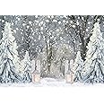 Amazon.com : Msocio 7x5ft Polyester Winter Backdrop Christmas Forest Snowy Pine Tree Wonderland ...