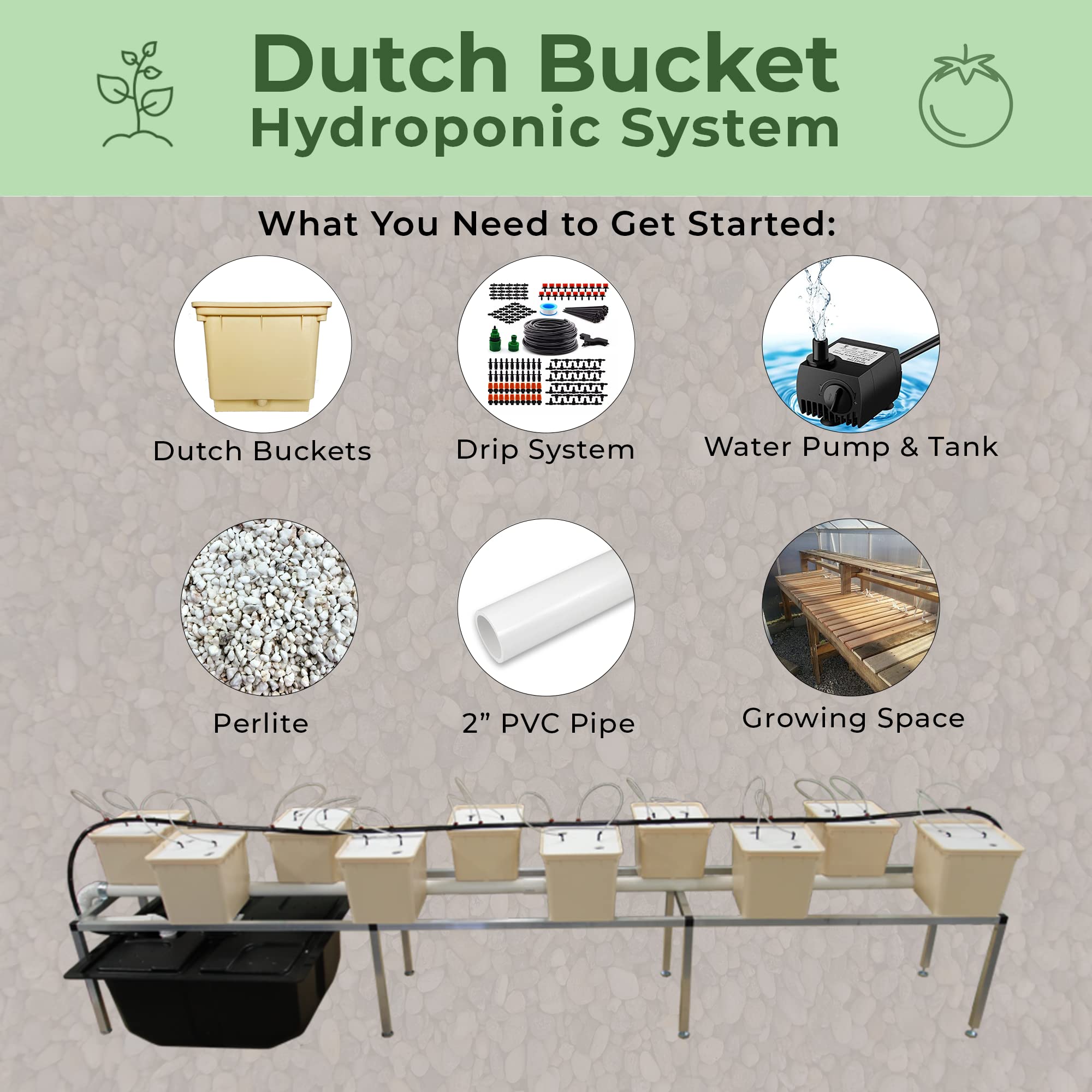 Mua Hydroponic Dutch Bucket System - Complete Kit with 10 Buckets ...